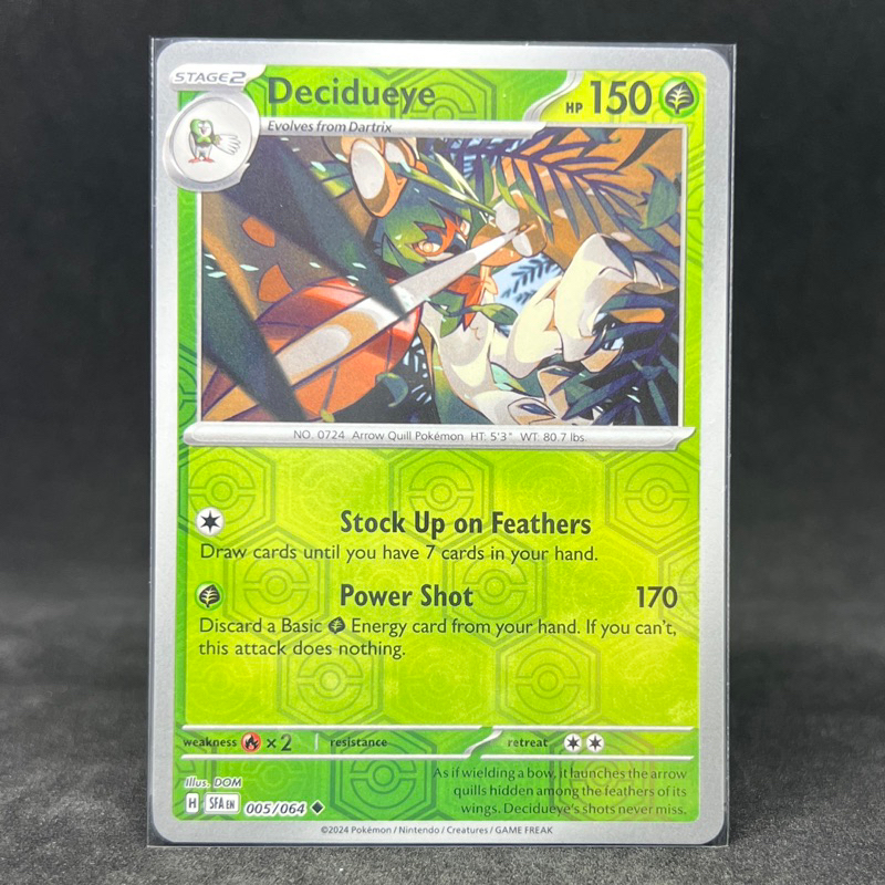 Pokemon TCG Decidueye Reverse Holo 005/064 2024 Scarlet & Violet Shrouded Fable Trading Card ...