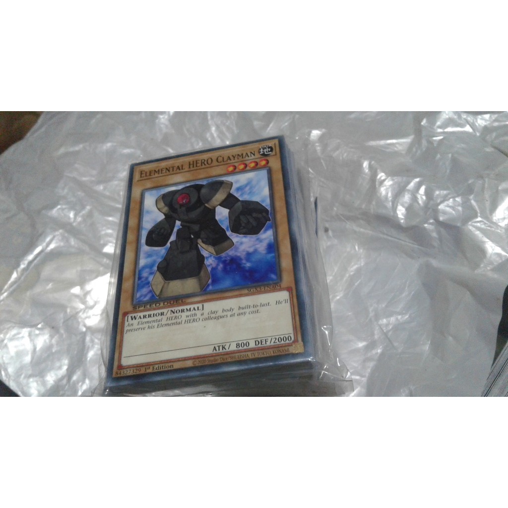 ELEMENTAL HERO CLAYMAN KONAMI YUGIOH CARD 1 ONE TCG SGX SPEED PLAYED ...