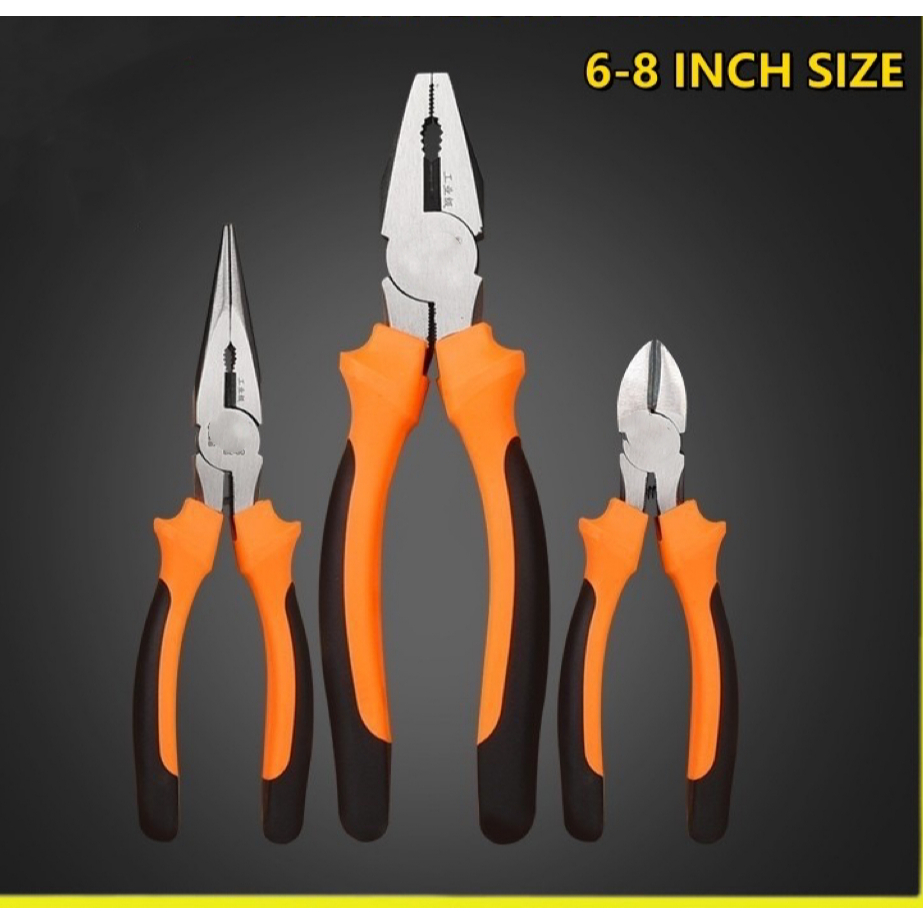 long nose plier cutter plier Combination Plier 8” 6” Voschtech | Shopee ...