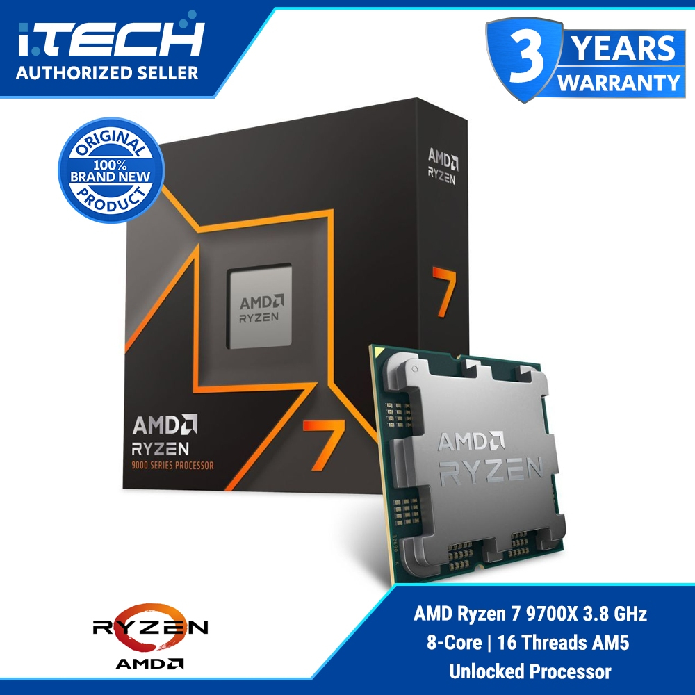 AMD Ryzen 7 9700X 3.8 GHz 8-Core | 16 Threads AM5 Unlocked Processor | Shopee Philippines