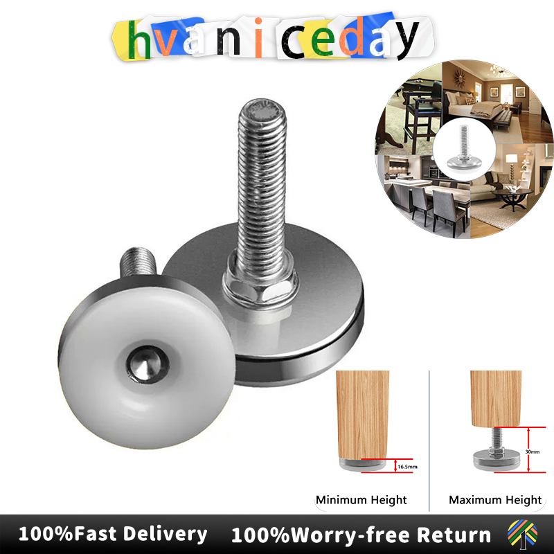 8Pcs Table Feet Screw Furniture Levelers M10*45 Nut Adjustable On ...
