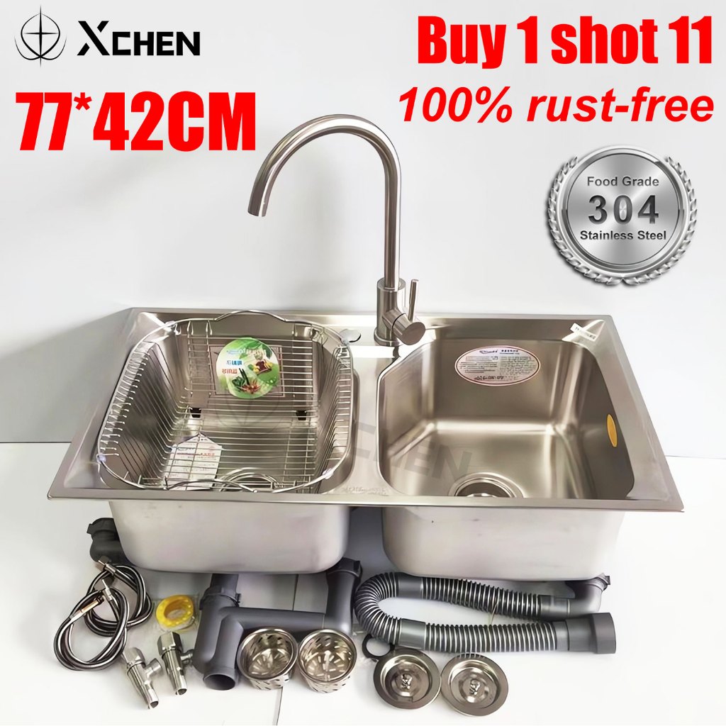 【Free shipping】304 Special stainless steel kitchen sink faucet 77*42cm ...