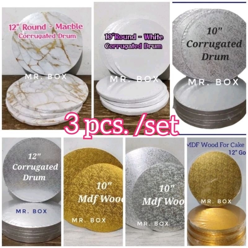 3 pcs./set - 10" / 12" MDF Wood/ Corrugated Drums | Shopee Philippines