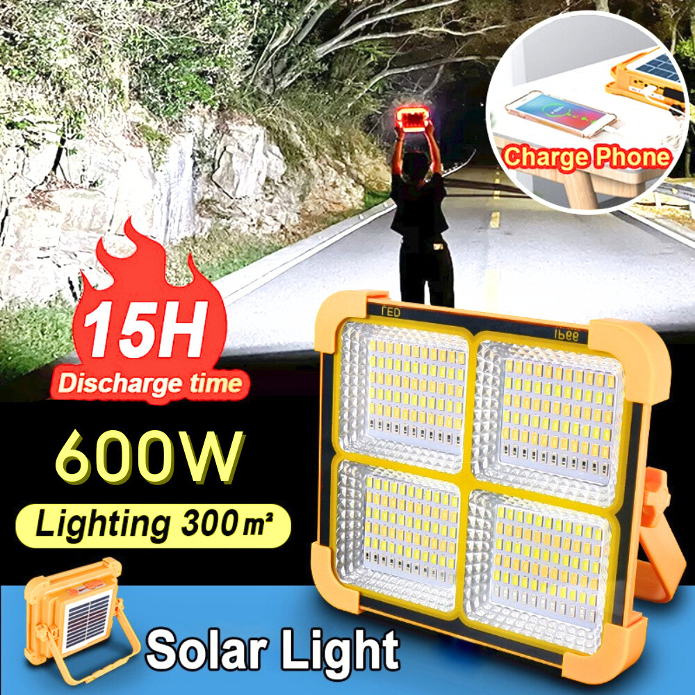 Solar Emergency Light 600W 800W Solar Flashlight Rechargeable Outdoor ...