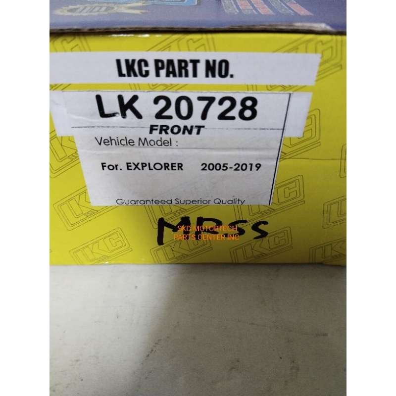 Brake Pad (Ford Explorer 2005-2019) (Front) ( LKC BRAND) | Shopee ...