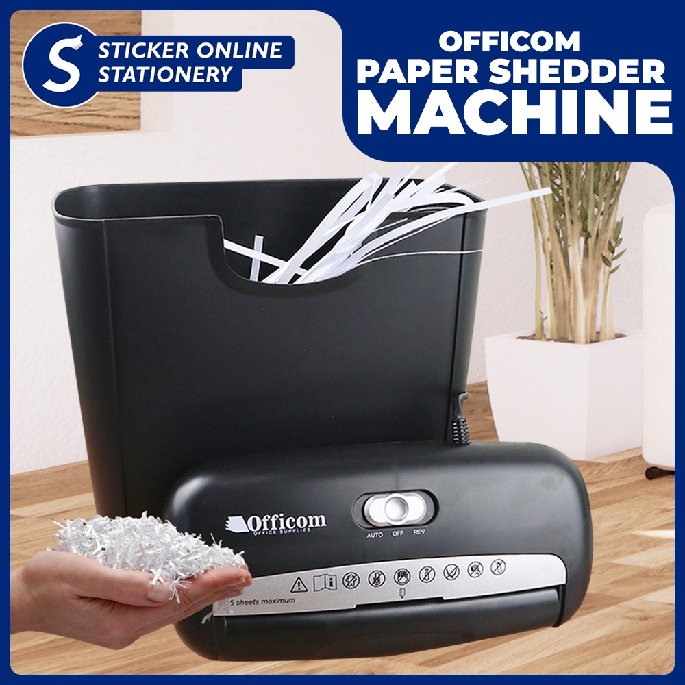 Paper Shredder 601s Strips Shredding Machine 10L Black Bin Auto/Reverse ...