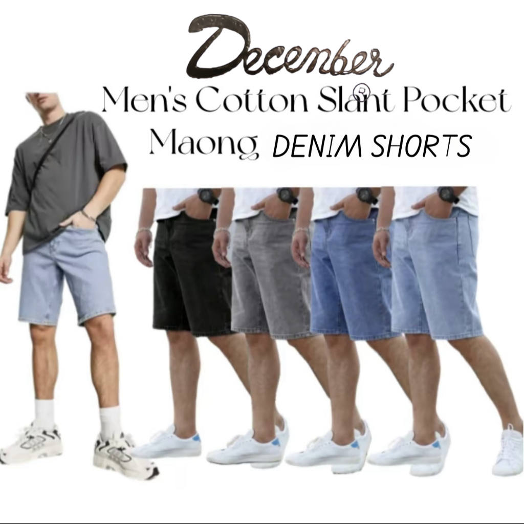 New Maong Short Denim Short For Men | Shopee Philippines
