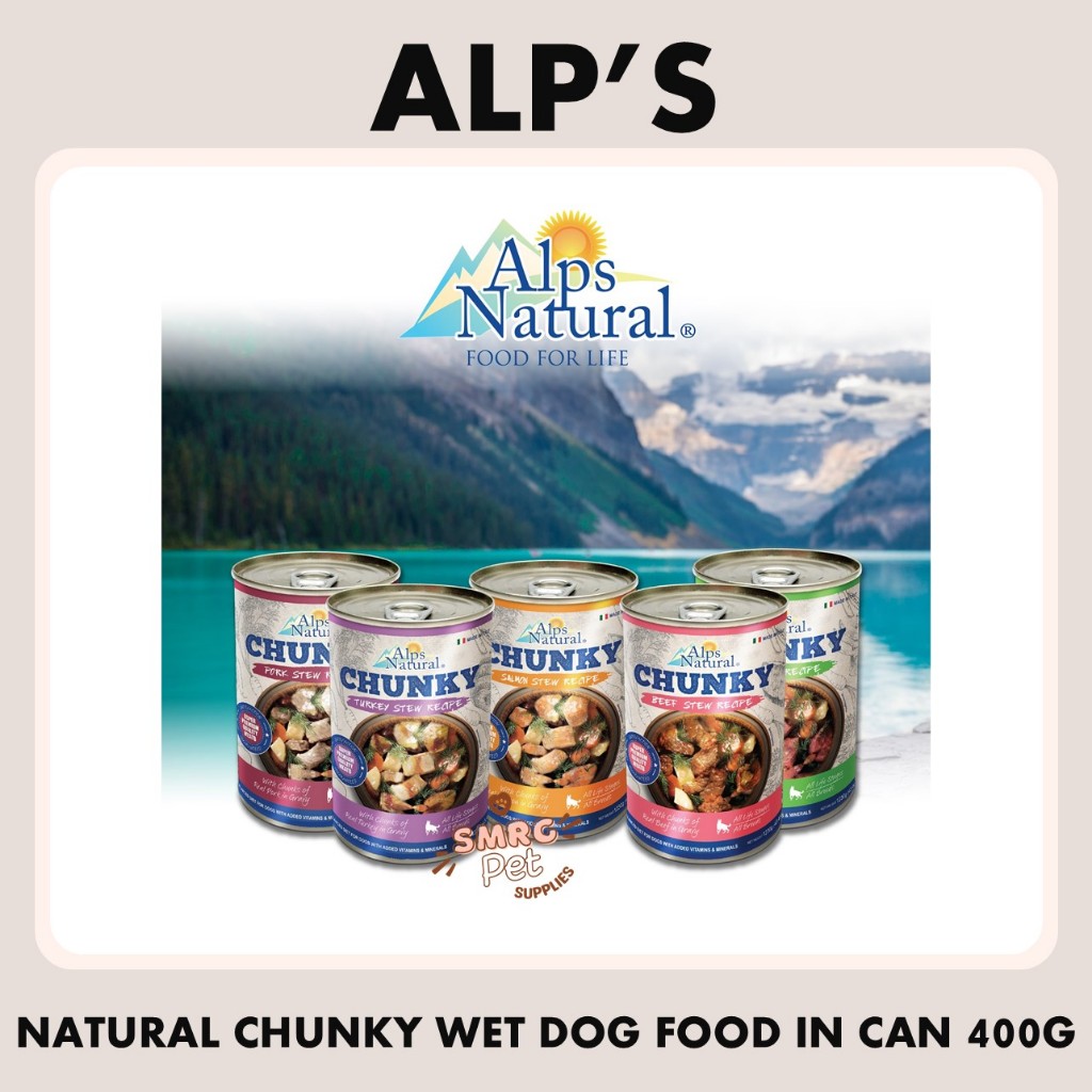 Alp's Natural Chunky Wet Dog Food in Can 400g | Shopee Philippines