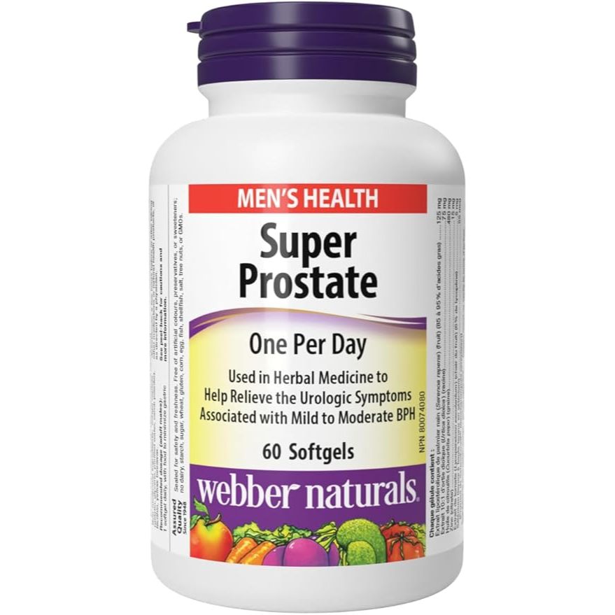 Webber Naturals Super Prostate, 60 Softgels, Helps Relieve Urological ...