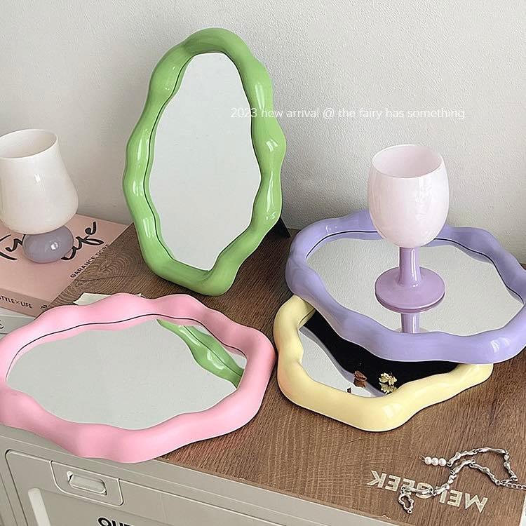 Pastel Rainbow Ins Cloud Mirror Makeup Mirror Cream Korean Style ...