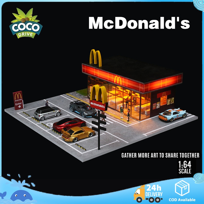 1:64McDonald's Kfc Restaurant Lighting Parking Lot View Model Puppet ...