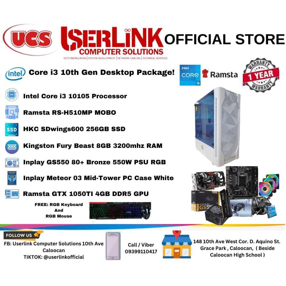 Intel Core i3 10th Gen With Ramsta GTX 1050Ti DDR5 4GB | Shopee Philippines