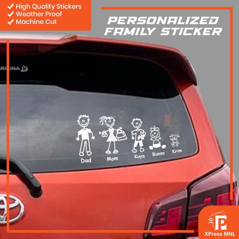 Family Car Sticker | Ebike | Weather Proof | Waterproof | For vehicles ...