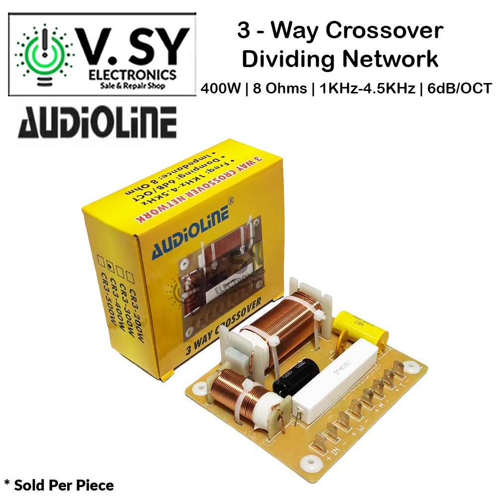 Audioline 400W 8 Ohms 3-Way Audio Speaker Crossover Dividing Network ...