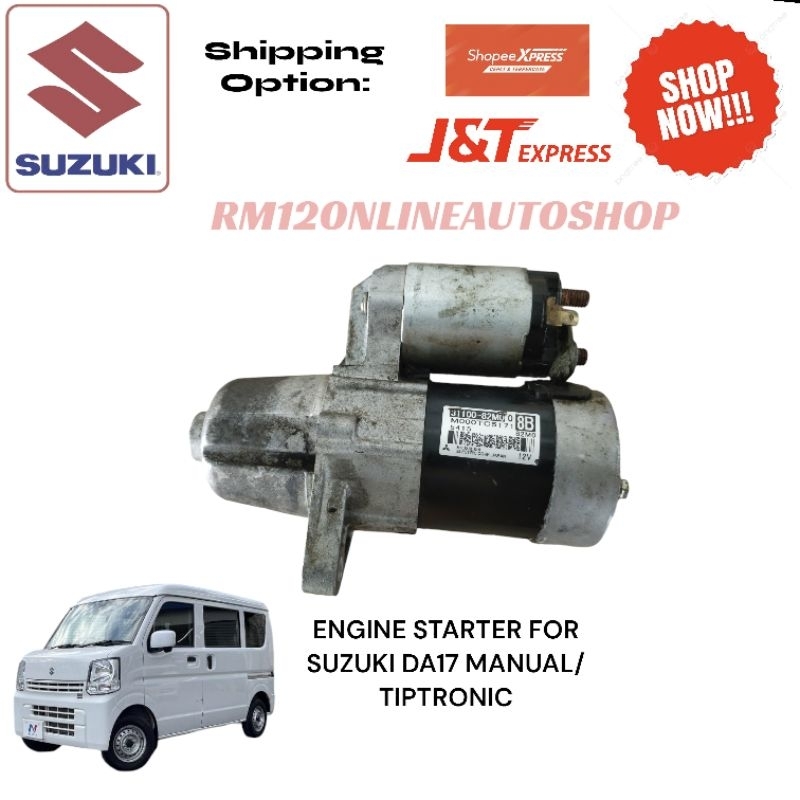 ENGINE STARTER SUZUKI DA17V MANUAL/TIPTRONIC TRANS JAPAN SURPLUS ...