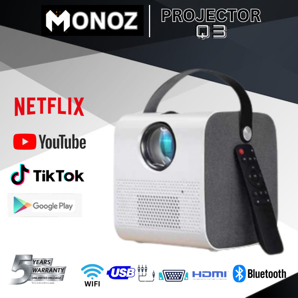 Projector Q3pro Portable Smart Mini 4K Full HD Projector OS Android ...