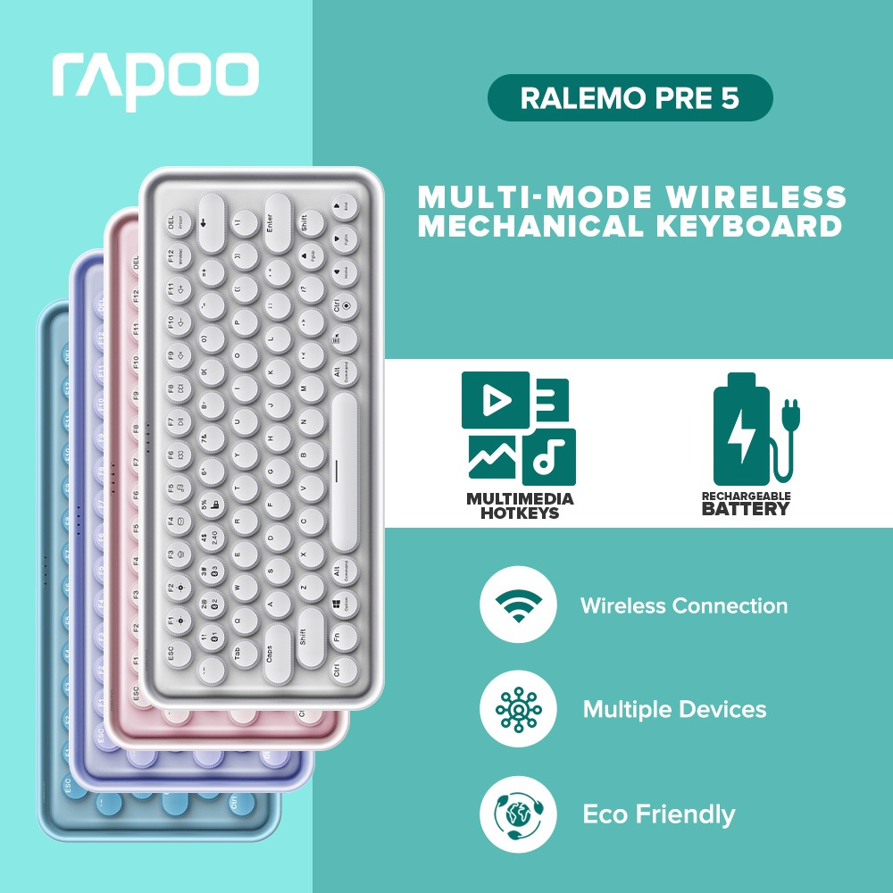 Rapoo Ralemo Pre 5 Rechargeable Wireless Bluetooth Keyboard with ...