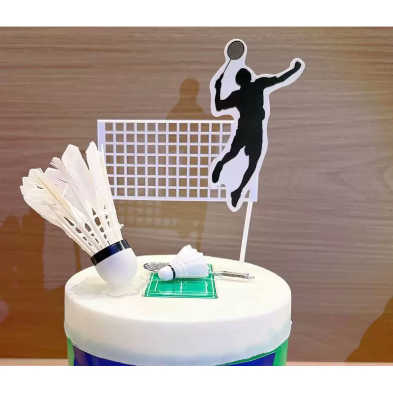 Badminton raquet shuttlecock court decorative cake topper | Shopee ...