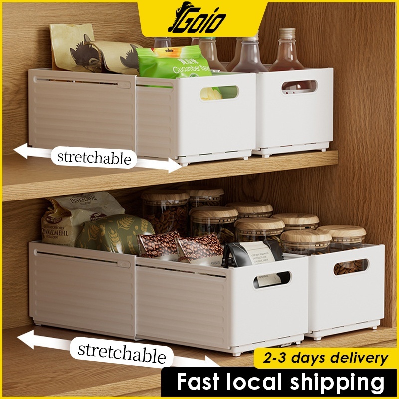 Retractable Storage Box Drawer Stackable Plastic Drawer Storage Box for ...
