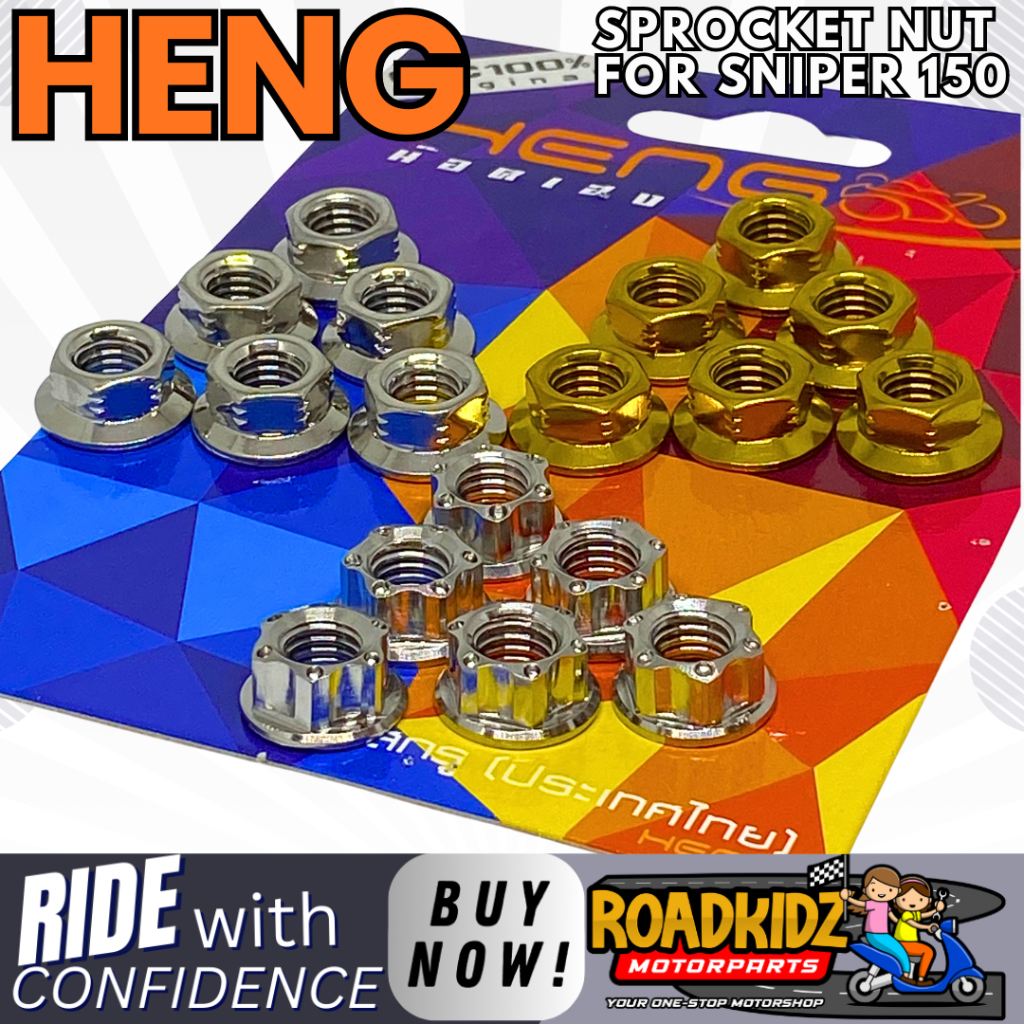 HENG REAR SPROCKET NUT SET (6pcs) SNIPER KING/FZ/TFX/SZ GOLD | Shopee ...