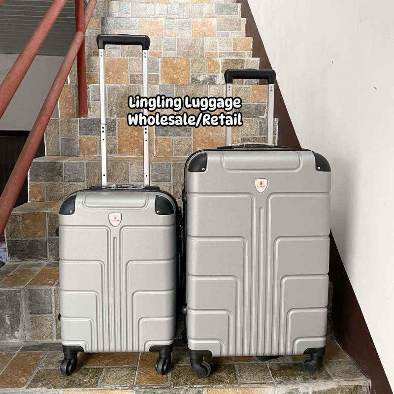 Rubberized Luggage Silver Gray Set 2n1 24 Inches & 20 Inches Suitcase ...