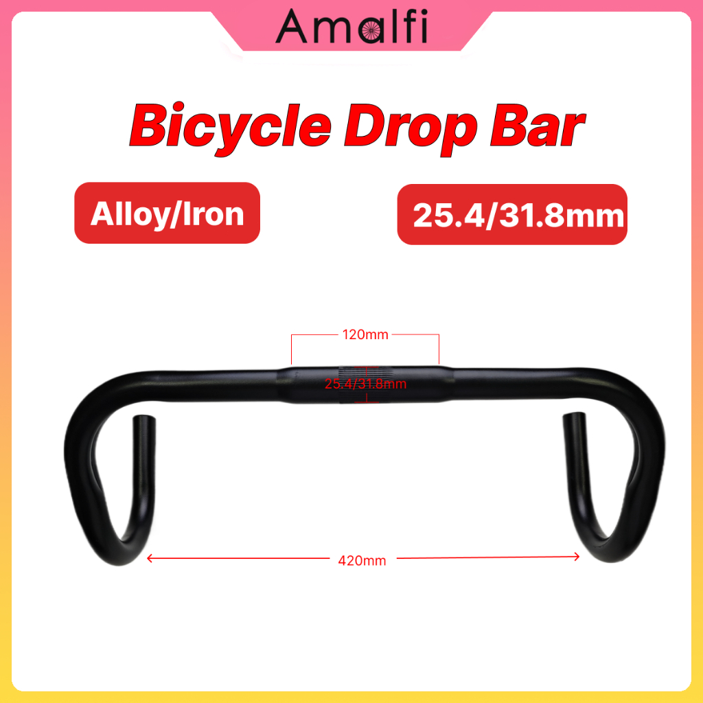 Dropbar 31.8/25.4mm Road Bike Bent Handlebar Drop Bars High Strength ...