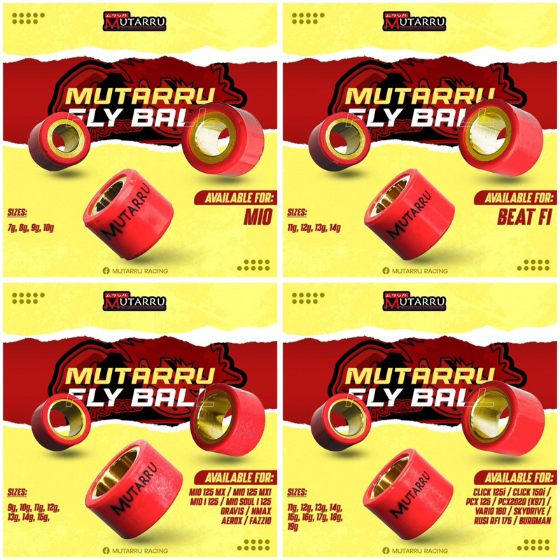 Mutarru FlyBall Mio / Mio125 m3 / Beat fi / PCX / Click/ NMAX / Aerox ...