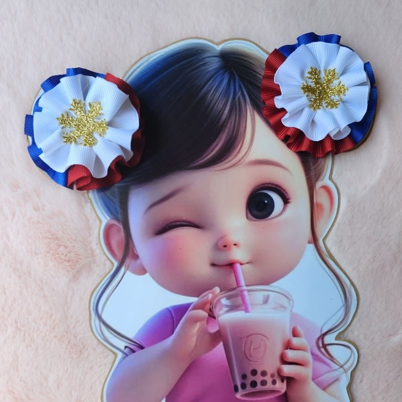 WYAN's Handmade Philippine Flag Inspired Hair clip bows for Girls ...