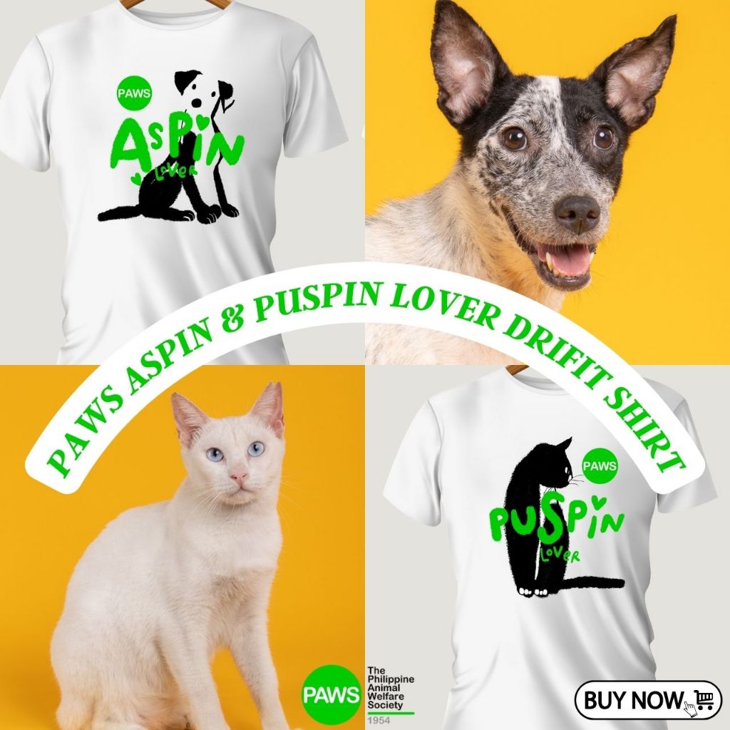 PAWS UNISEX SHIRT: PUSPIN & ASPIN LOVERS - DRIFIT | Shopee Philippines