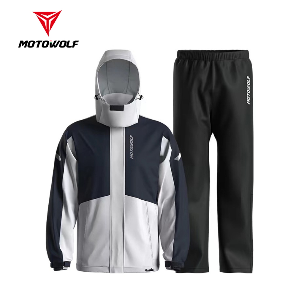 MOTOWOLF V5 Raincoat Set (Jacket + Pants + Pouch) MDL0405 | Shopee ...