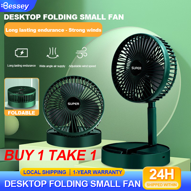 Desk Electric Fan Small folding fan with USB charging retractable 3 ...