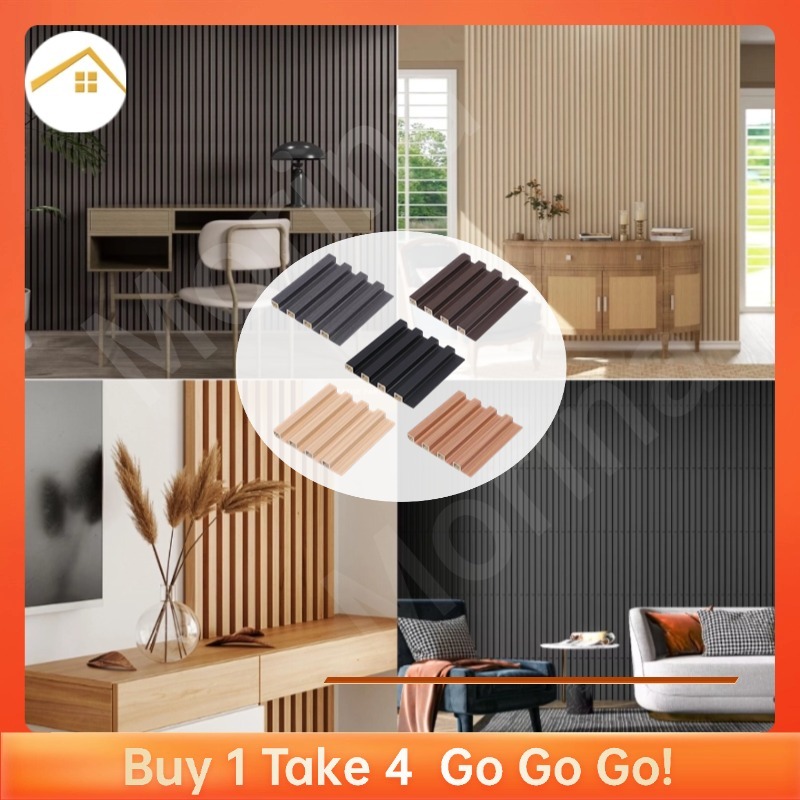 WPC Wall Panel Board Sticker 3D Grille Design Ecological TV Background ...