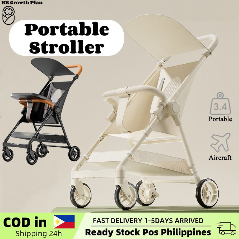 Baby Stroller One-click Folding Comfortable Light Stroller for Aged 0 ...