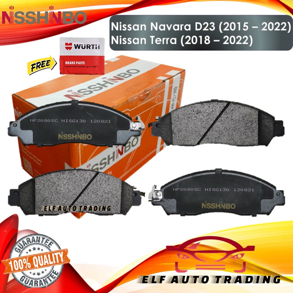Genuine Nisshinbo Front Brake Pads w/ SHIMS Nissan Terra (2018-2022 ...
