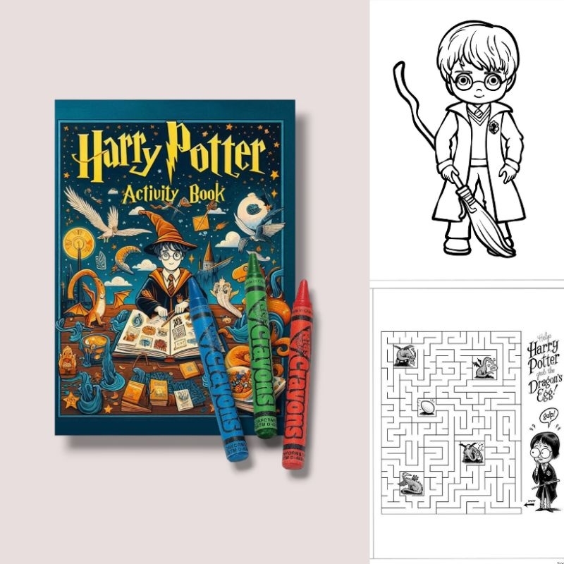Harry Potter Coloring Activity Book Birthday Party Giveaway Souvenir ...