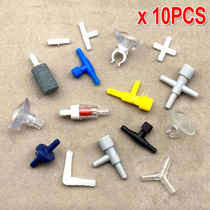 10Pcs Aquarium Air Pump Control Valve/Air Stones/Connectors/Check ...