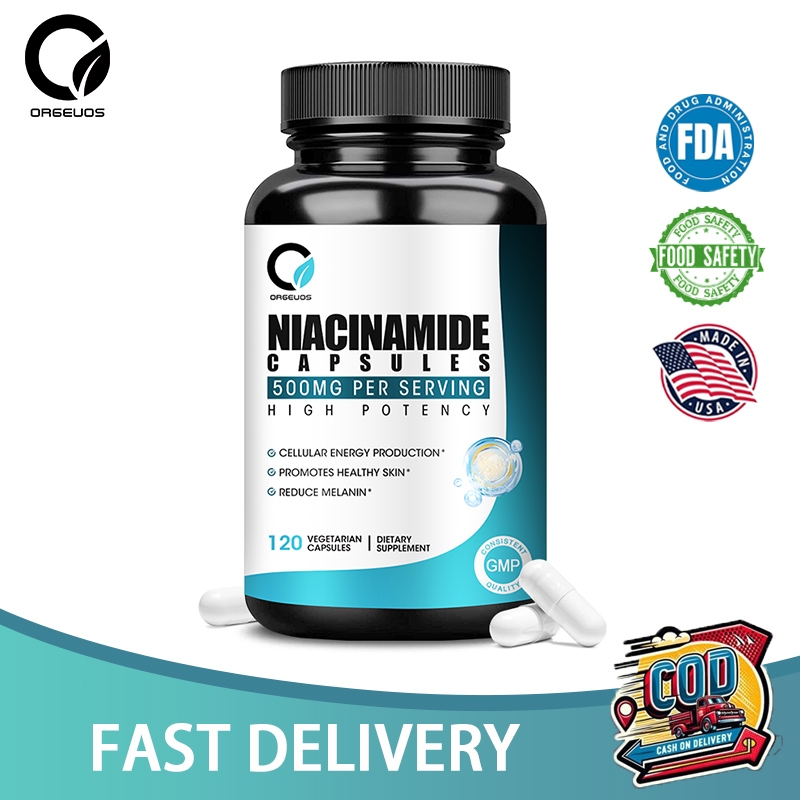 Orgeuos Nicotinamide 500mg Capsule 120pcs (Whitening skin, Maintaining ...