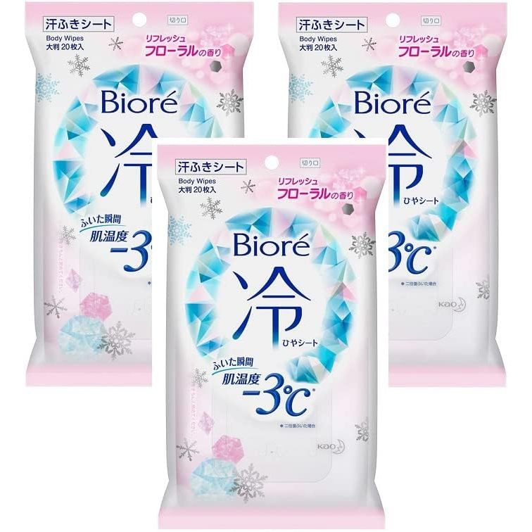 Kao Biore Cool Sheet 20 sheets Cool Body Sheet Body Care Refreshing ...