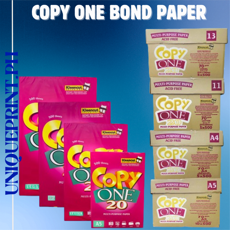 Copy One Bond Paper 70GSM Substance 20 (5 reams per box) / (10 reams ...