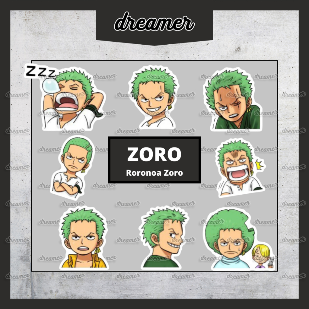 ZORO RORONOA SWORDMAN ONE PIECE ANIME CHARACTER STICKER HIGHEND ...