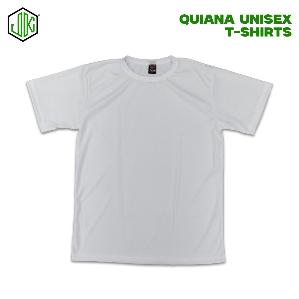 JKM Plain White T-shirt Quiana Fabric Round Neck Unisex Tops | Shopee ...