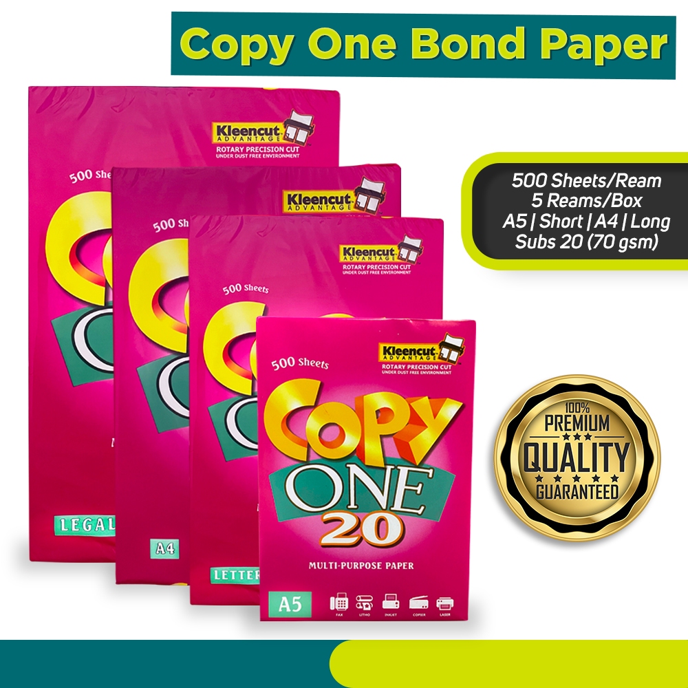 Copy One Short | A4 | Long Size (500sheets/ream) | Shopee Philippines