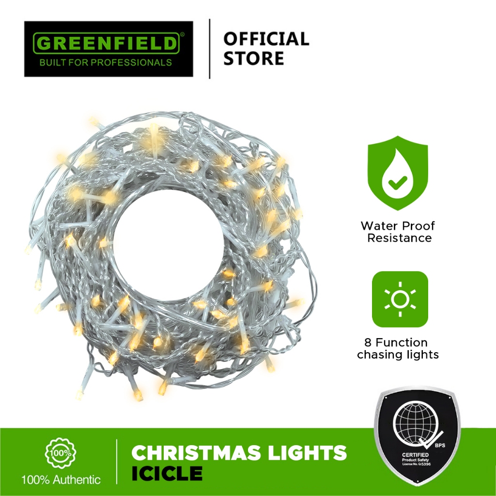 Greenfield Christmas Icicle Lights 200L | Shopee Philippines