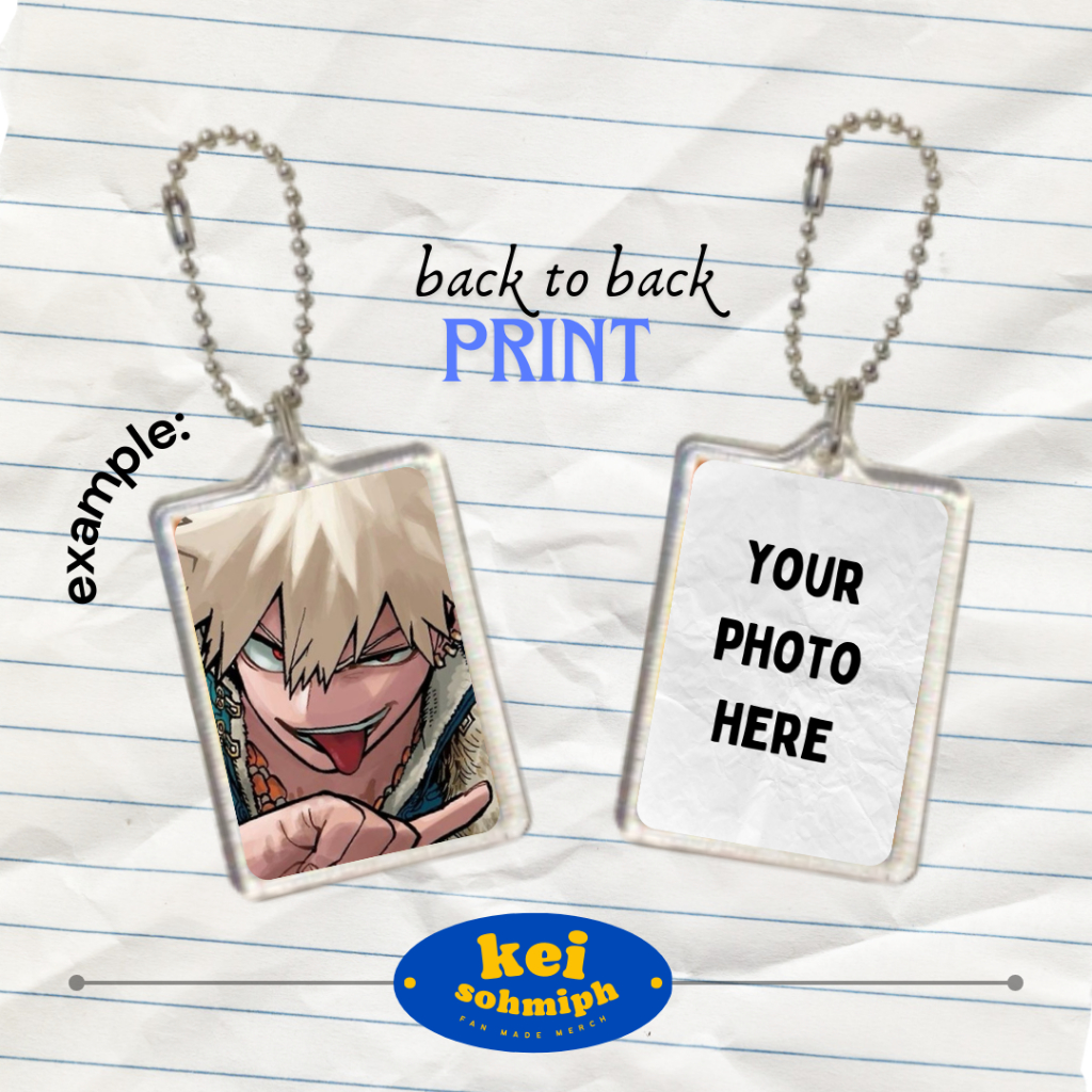 Customized / Personalized Acrylic Semi-Rectangle Keychain with Back To ...