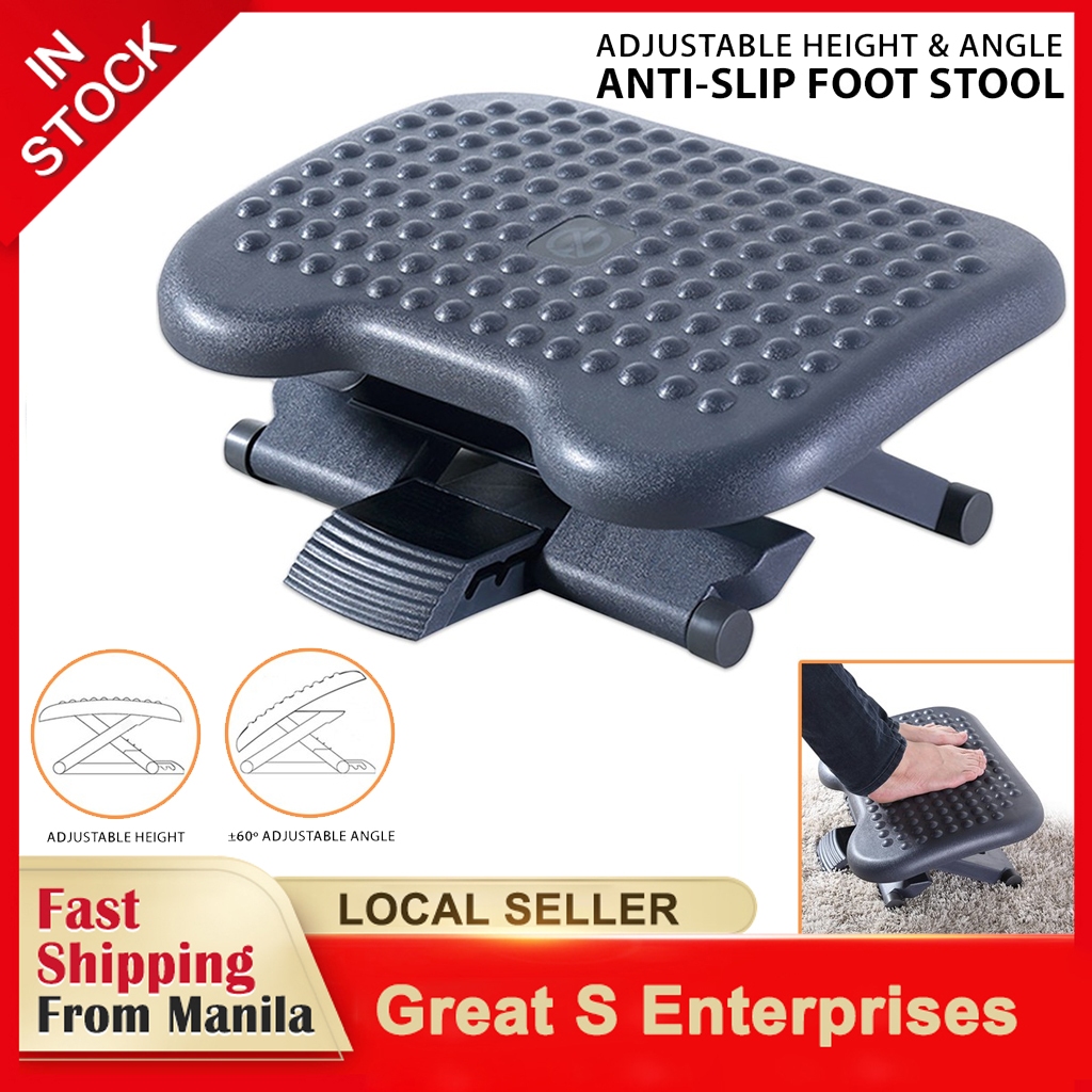 Adjustable Height and Angle Anti-Slip Foot Stool Ergonomic Foot Rest ...