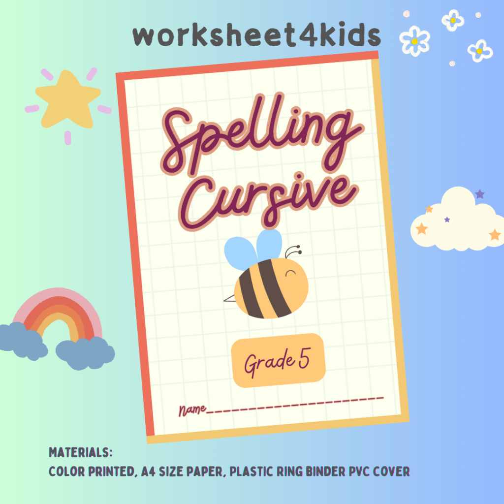 61, PAGES GRADE 5 SPELLING WORKSHEET + CURSIVE PRACTICE | Shopee ...