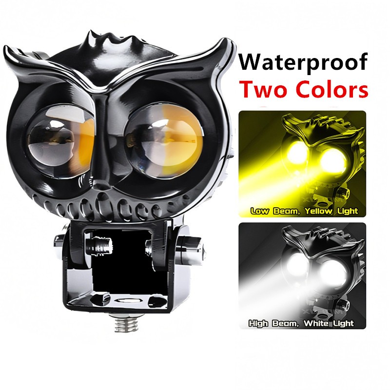 Waterproof Mini Driving Light Motorcycle Light Dual Colors 6000k Led ...