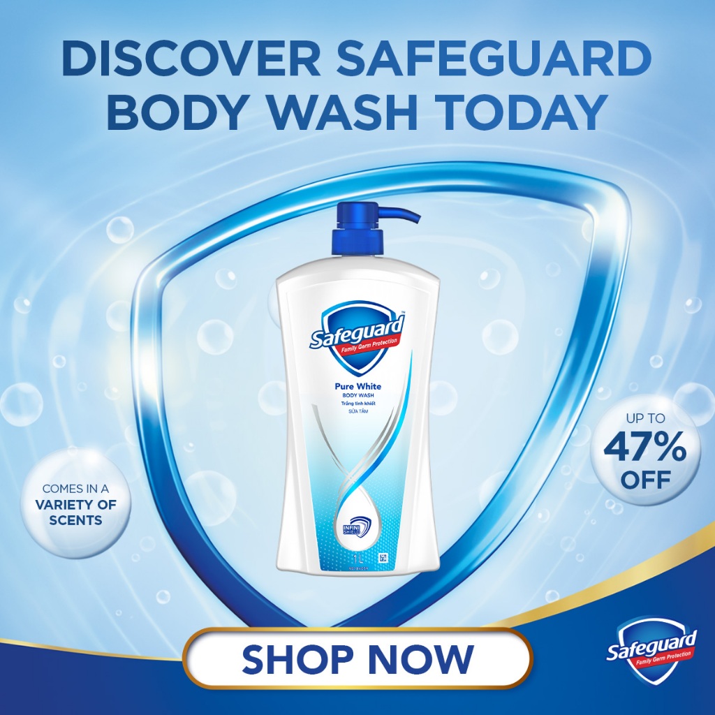 Safeguard Antibacterial Soap Body Wash Pure White 1L | Shopee Philippines