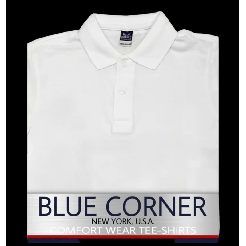 Blue Corner Men's Polo Shirt Plain White Comfort Wear with Collar ...