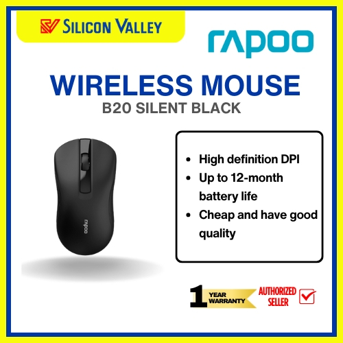 RAPOO WIRELESS MOUSE B20 SILENT BLACK | Shopee Philippines